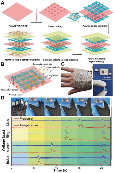 a fabrication process of the bimodal sensor array b illustration