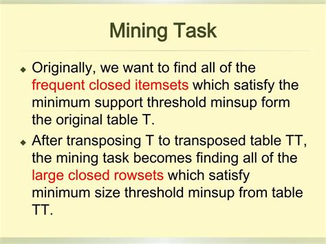 Ppt A Top Down Row Enumeration Approach Of Frequent Patterns From Very High Dimensional Data