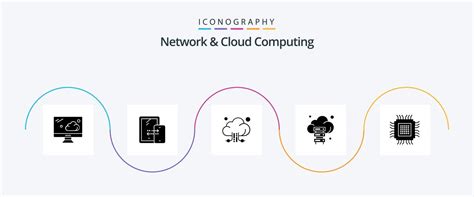 Network And Cloud Computing Glyph 5 Icon Pack Including Data Big Connection Technology