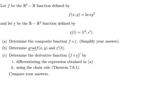 solved let f be the r2−r function defined by f x y lnxy2