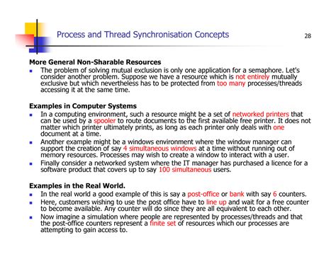 10 Process And Thread Synchronisation Concepts P3 More General Non Sharable Resources The