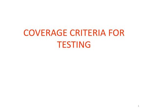 ppt coverage criteria for testing powerpoint presentation free