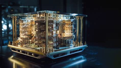 Illustration Of Ultra Realistic Quantum Computer With Sleek Touch