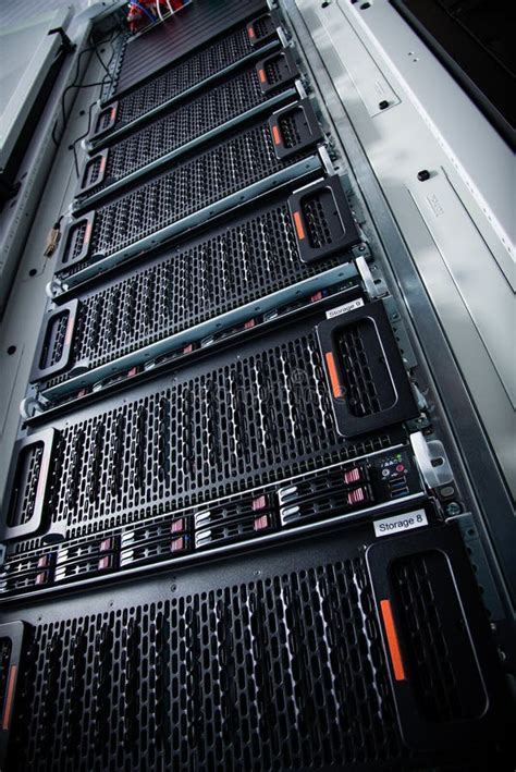 Array Of Data Storage Hard Drives In Internet Data Center Stock Image Image Of Database