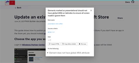 Pwa Builder Blog Elements Marked As Presentational Should Not Have