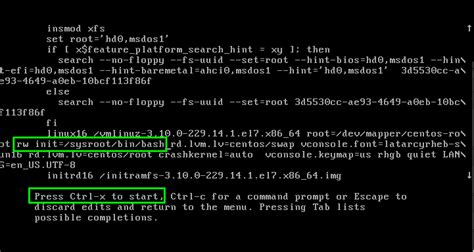 boot in single user mode on centos 7 rhel 7