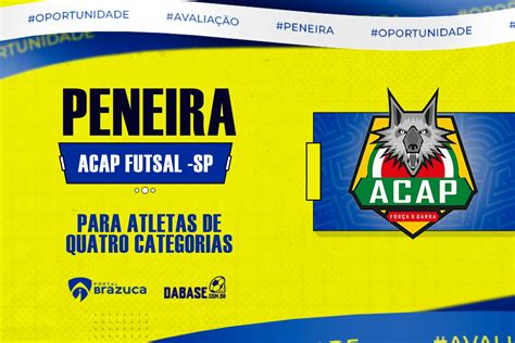 O Acap Futsal Sp Realizará Peneira Para Quatro Categorias Portal Brazuca
