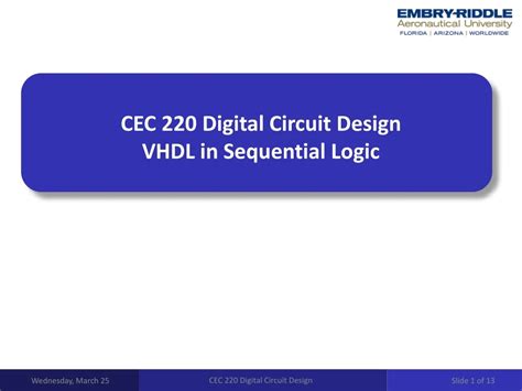 Ppt Cec 220 Digital Circuit Design Vhdl In Sequential Logic Powerpoint Presentation Id8941841