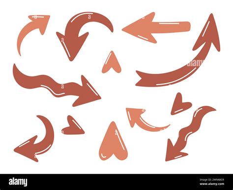 Set Of Arrows Drawn By Hand Casually In Different Directions Stock Vector Image Art Alamy