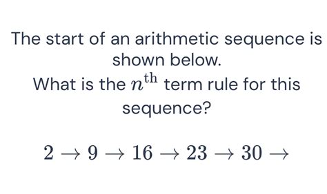 solved the start of an arithmetic sequence is shown below what is the