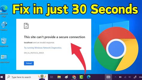 Fix This Site Cant Provide A Secure Connection Try Running Windows Network Diagnostics In