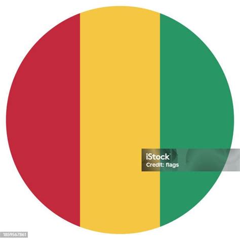 기니의 국기 플래그 아이콘입니다 표준 색상 원 아이콘 플래그입니다 컴퓨터 일러스트레이션 디지털 일러스트레이션 벡터 일러스트 레이 션입니다 0명에 대한 스톡 벡터 아트 및
