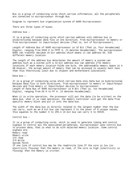 8085 Bus Structure Pdf Microprocessor Central Processing Unit
