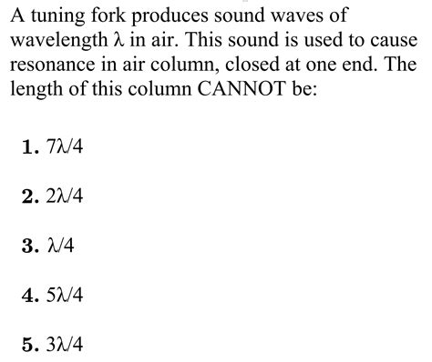 Solved A tuning fork produces sound waves of wavelength λ in Chegg com