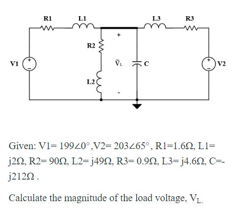 Solved Find Load Voltage Chegg Com