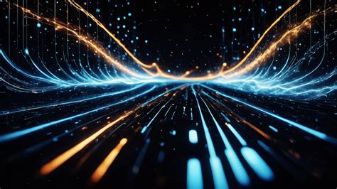 Visualize A Flowing Data Stream Where Bluetoned Dots And Lines Move