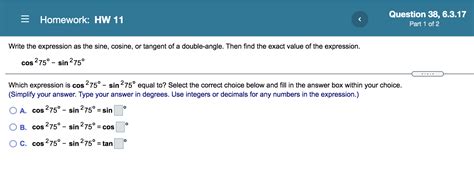 Solved Homework Hw 11 Question 38 6 3 17 Part 1 Of 2