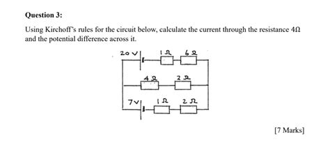 Question 3 Using Kirchoffs Rules For The StudyX