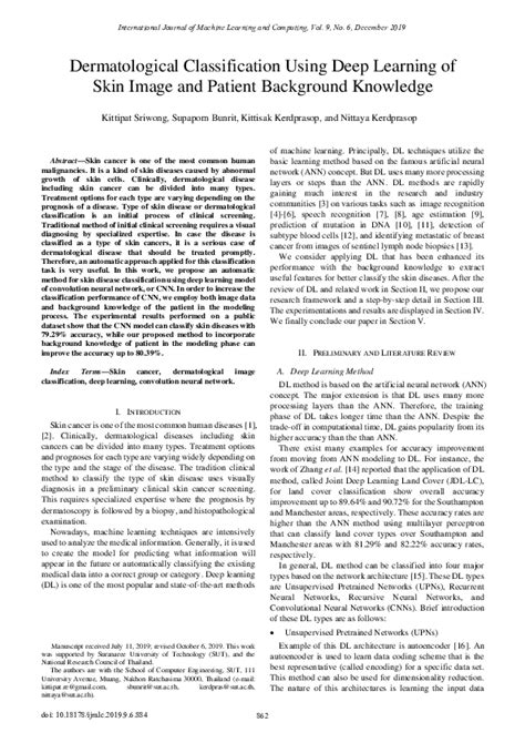 Pdf Dermatological Classification Using Deep Learning Of Skin Image