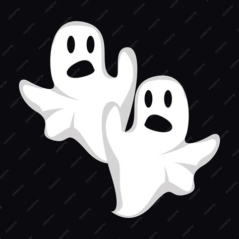 유령 로고 할로윈 유령 벡터 일러스트 할로윈 파티 템플릿 프리미엄 벡터