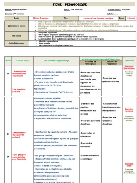 Lecture Dune Formule Chimique1er Bac Pdf