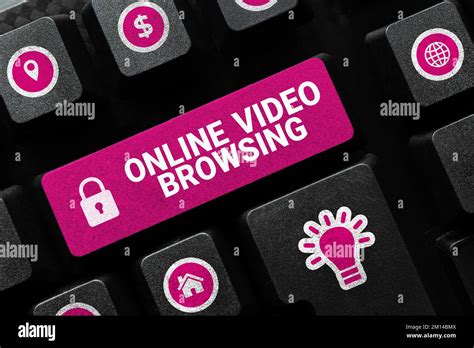 Hand Writing Sign Online Video Browsing Business Concept Interactive Process Of Skimming