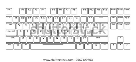 Computer Keyboard Button Layout Template Letters Stock Vector Royalty