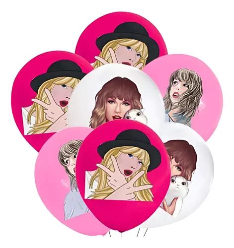 Set 18 Globos Tailor Swift Decoración Fiesta Cuotas Sin Interés