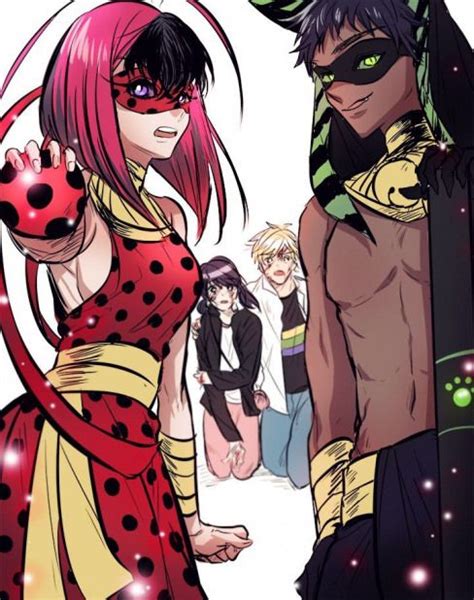 Tikki And Plagg Egyptian Style Marinette Adrien Human Kwami