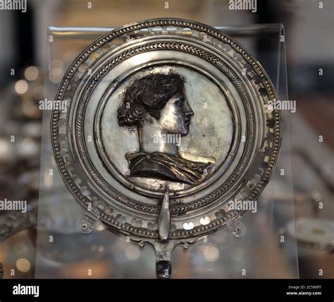 Silver Mirror With Bust Of Apollo On The Back 1st Century Ad House Of