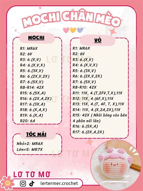 Chia sẻ chart móc len Chart Móc Mochi Chân Mèo tải xuống file PDF SKU 3P8QFY