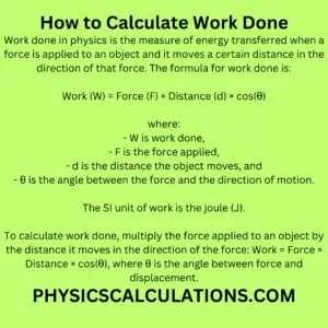 How To Calculate Work Done