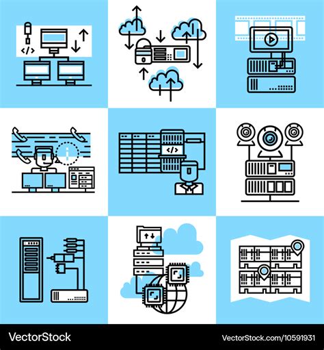 Datacenter Linear Concept Royalty Free Vector Image