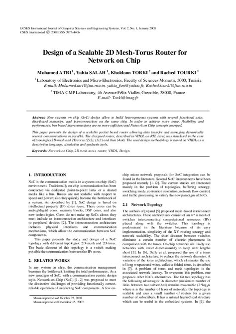 Pdf Design Of A Scalable 2d Mesh Torus Router For Network On Chip