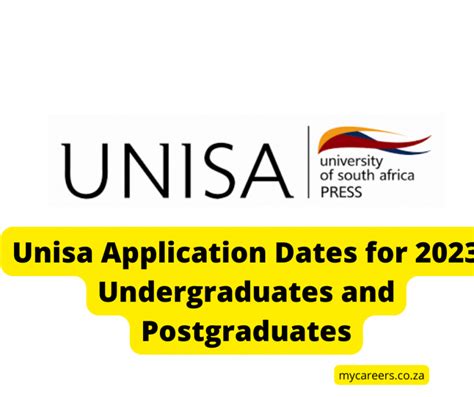 Unisa Application Dates For 2023 Undergraduates And Postgraduates Za