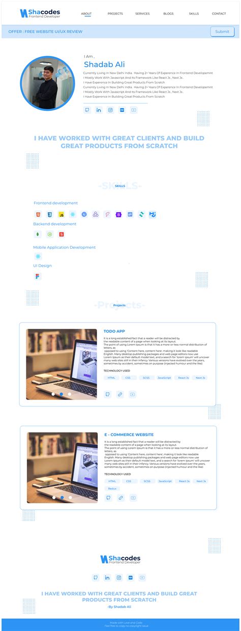 frontend developer portfolio on behance