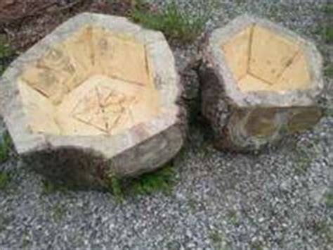 Tree Stump Flower Pots On Pinterest