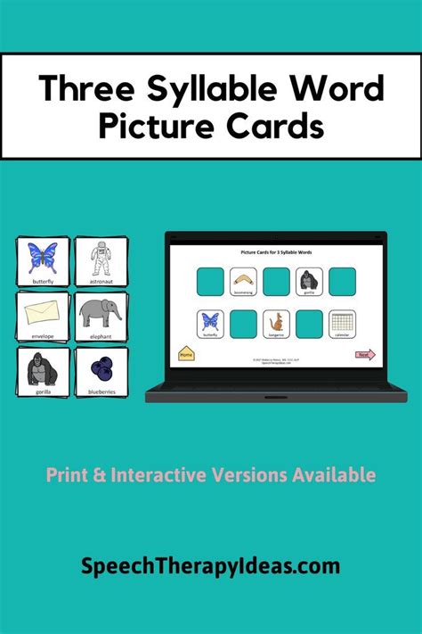 Engaging Syllable Cards For Speech Therapy