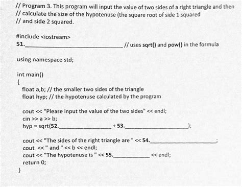 Solved This Program Will Input The Value Of Two Sides Of A Chegg Com