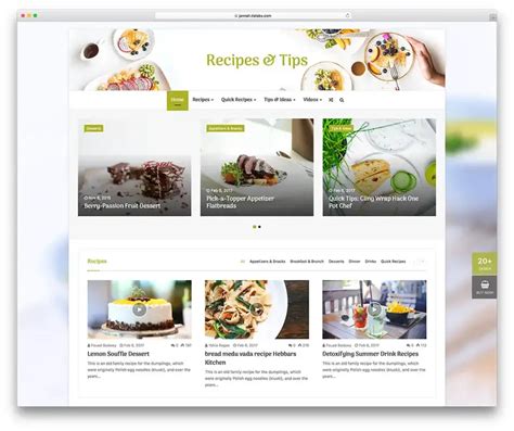 yemek tarifi blogları için 23 yemek wordpress teması sonrakiaş