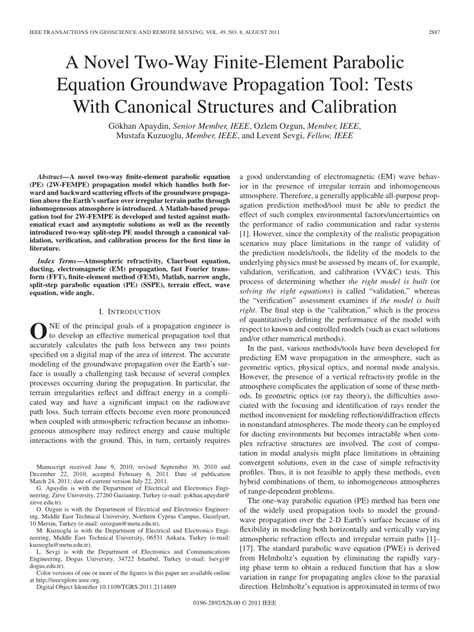 Pdf Two Way Split Step Parabolic Equation Algorithm For Tropospheric Propagation Tests And