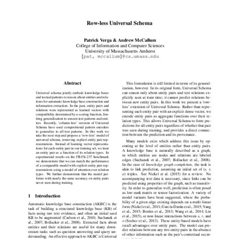 row less universal schema acl anthology