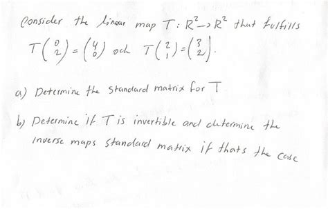 Solved Consider The Linear Map T R² R² That Fulfills T 2