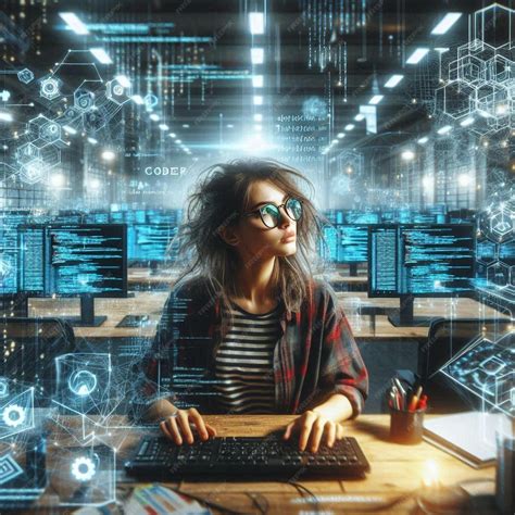 A Talented Coder Immersed In Creating Innovative Code For A Futuristic