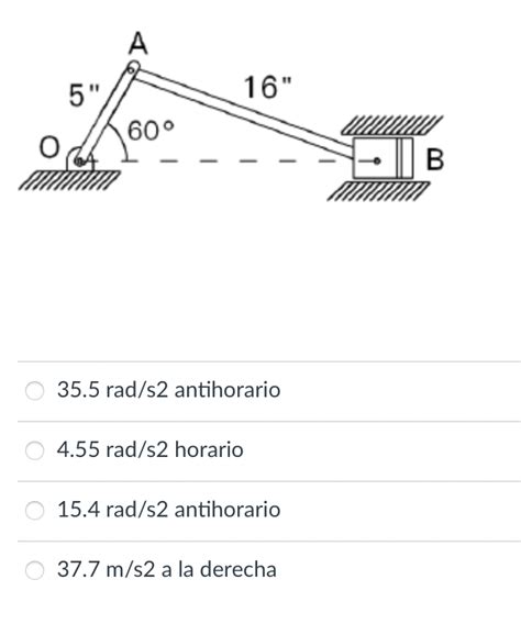 solved in the position shown the crank oa has an angular