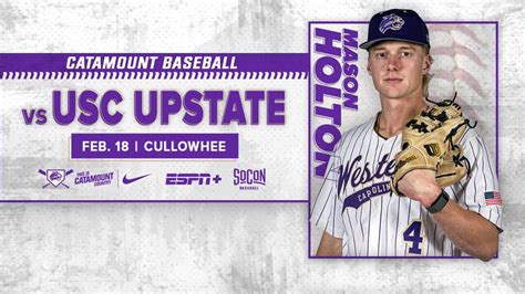 Catamounts Open Four Game Homestand Tuesday Hosting Upstate Western