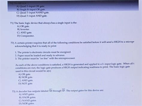 Solved A Quad 2 Input Or Gate B Single 8 Input Or Gate