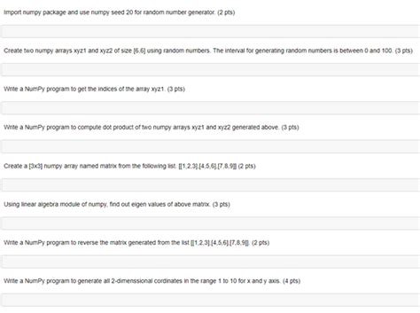 Solved Transcribed Image Text Import Numpy Package And Use Numpy 1 Answer Transtutors