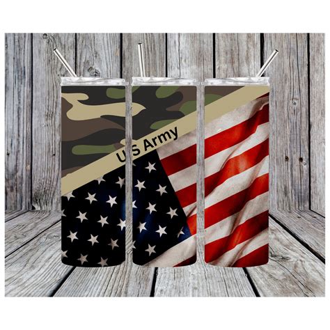 Army Tumbler Wrap Military Sublimation Design American Flag Etsy