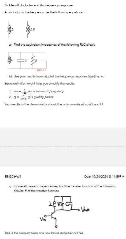 Solved Problem 8 Inductor And Its Frequency Responsean
